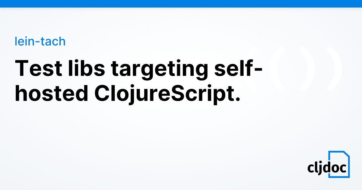 Readme — lein-tach 1.1.0